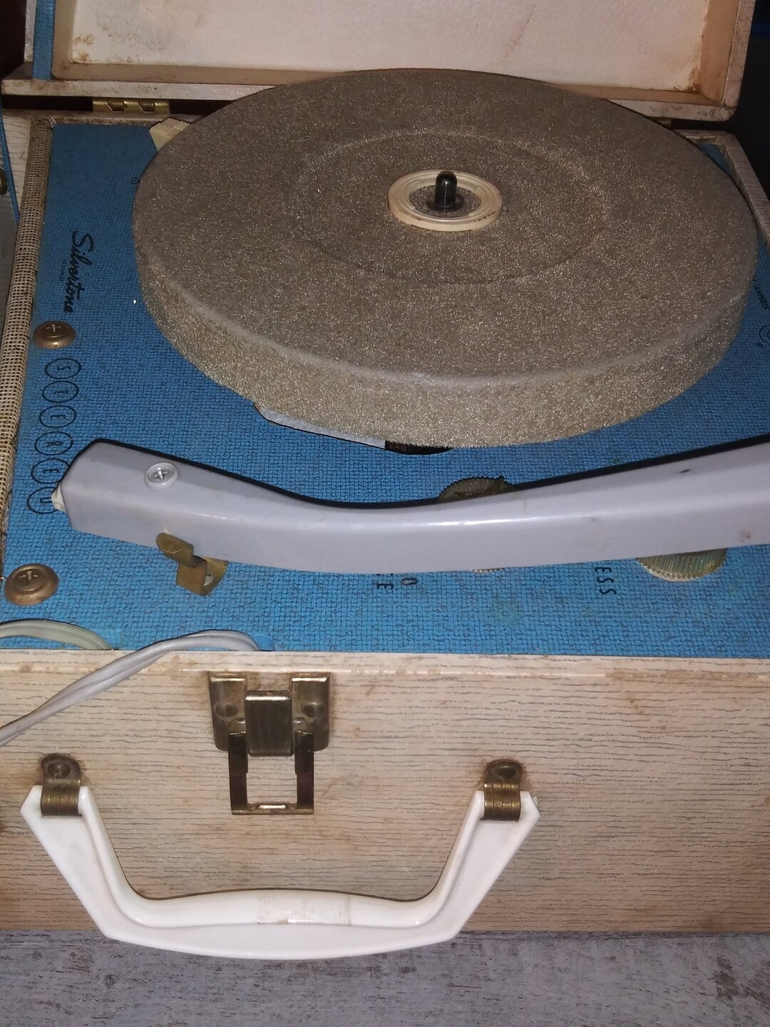 Silvertone Blue and White Portable Record Player - Etsy