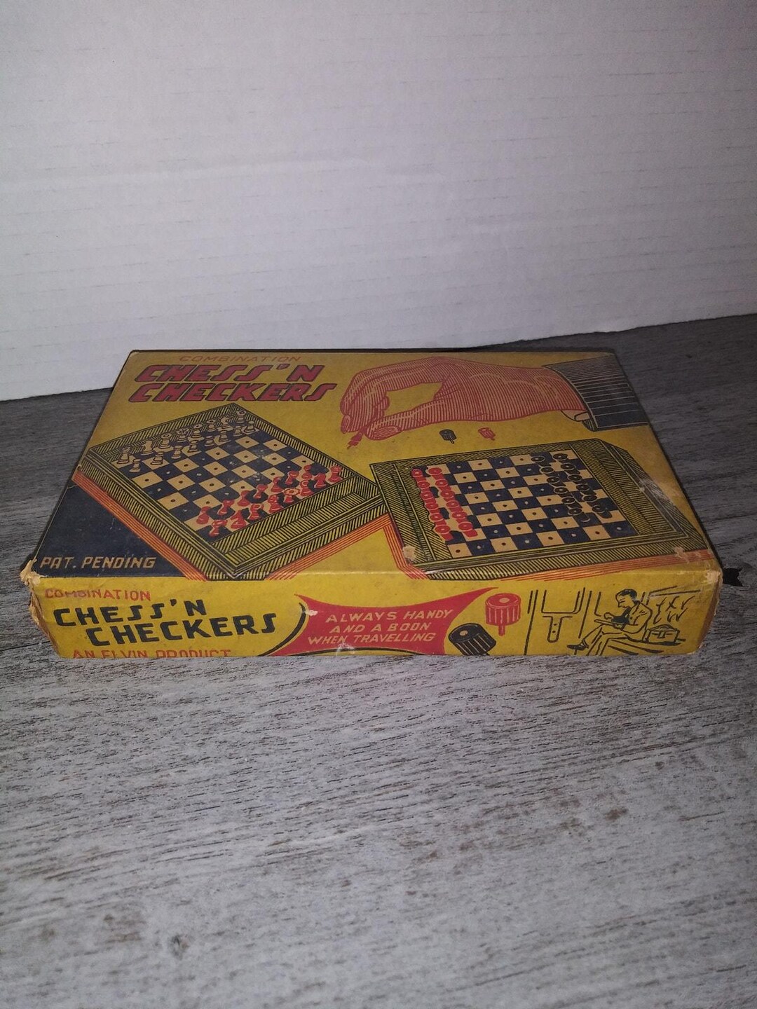 Vintage 1959 Combination Chess 'N Checkers Travel Game by Elvin in ...