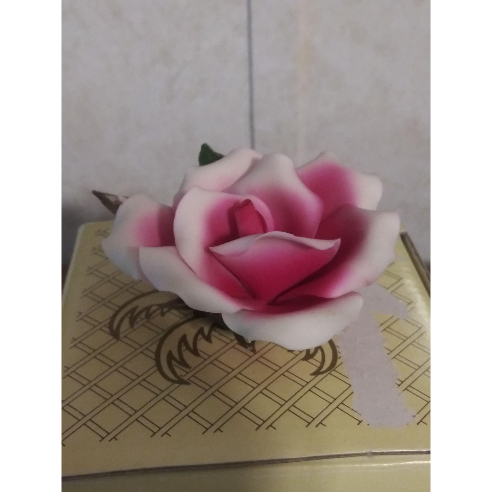 Vintage FABAR Capodimonte Porcelain red Rose Flower MIB - Etsy