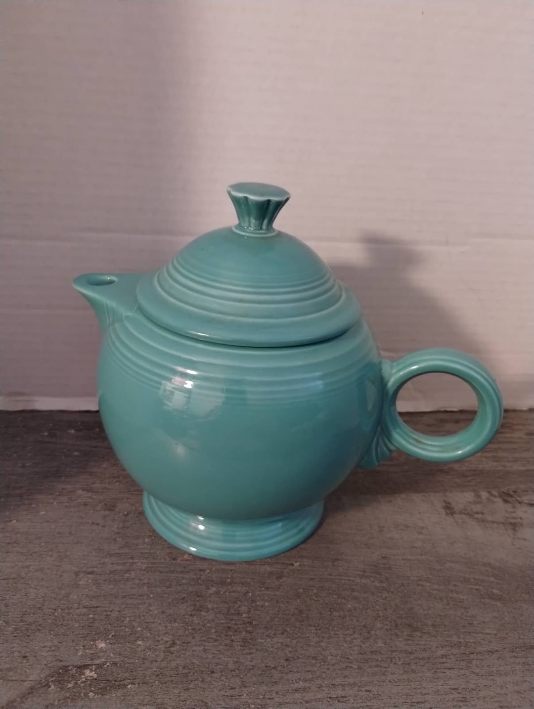 Turquoise Fiesta Round Handled Teapot Homer Laughlin Fiestaware Made in ...