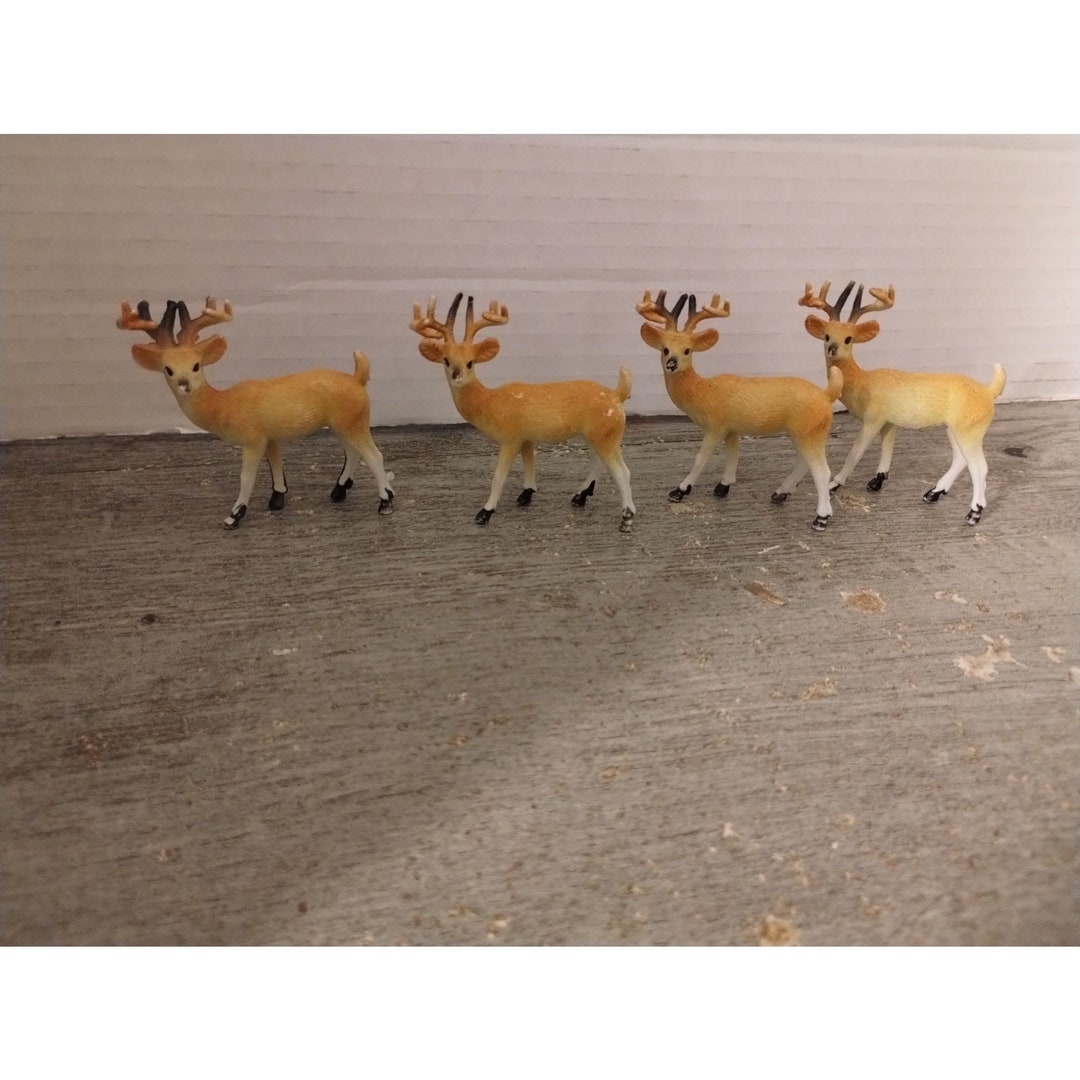 Set of 4 Standing Plastic Deer Bucks Made in Hong Kong - Etsy