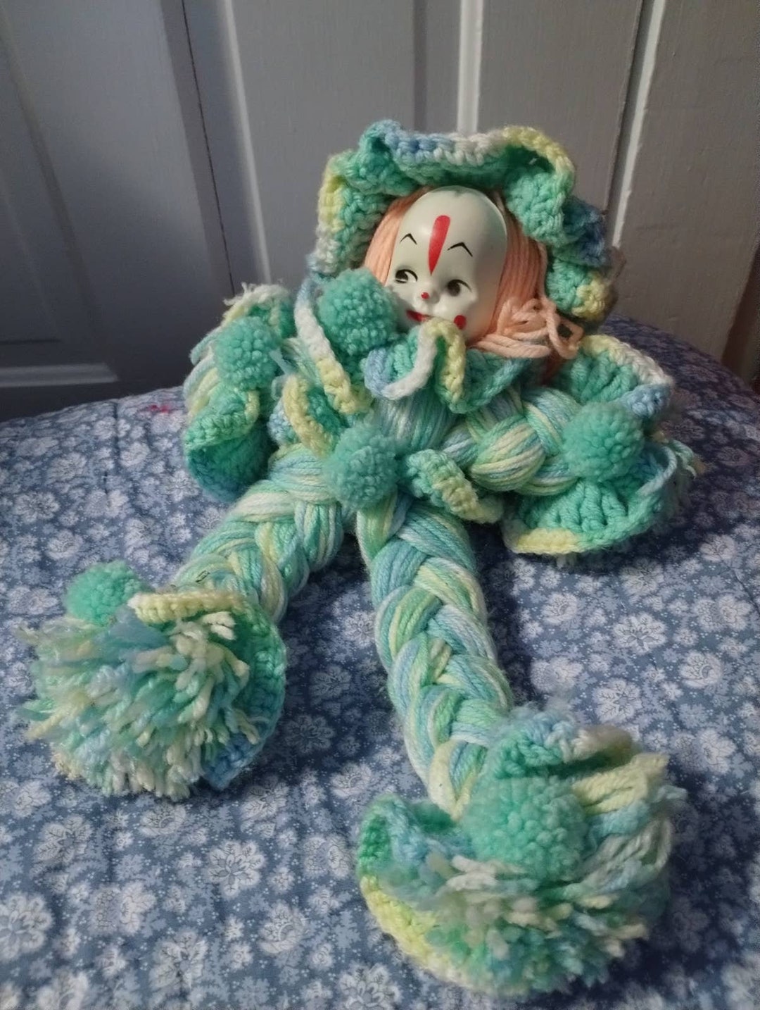 14" Clown Face Yarn Doll - Etsy