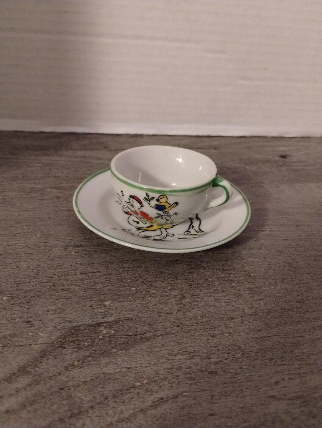 Porcelain Child's Duck Playing Banjo Teacup and Plate Made in Japan - Etsy