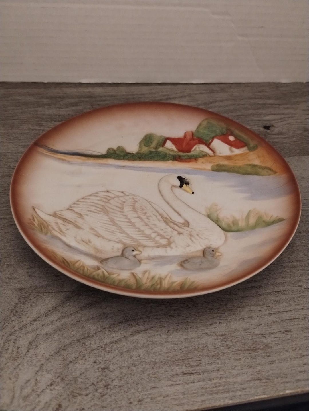 Swan & Cygnets HOMCO 1429 Home Interiors Raised 3D 7 3/4" Plate - Etsy