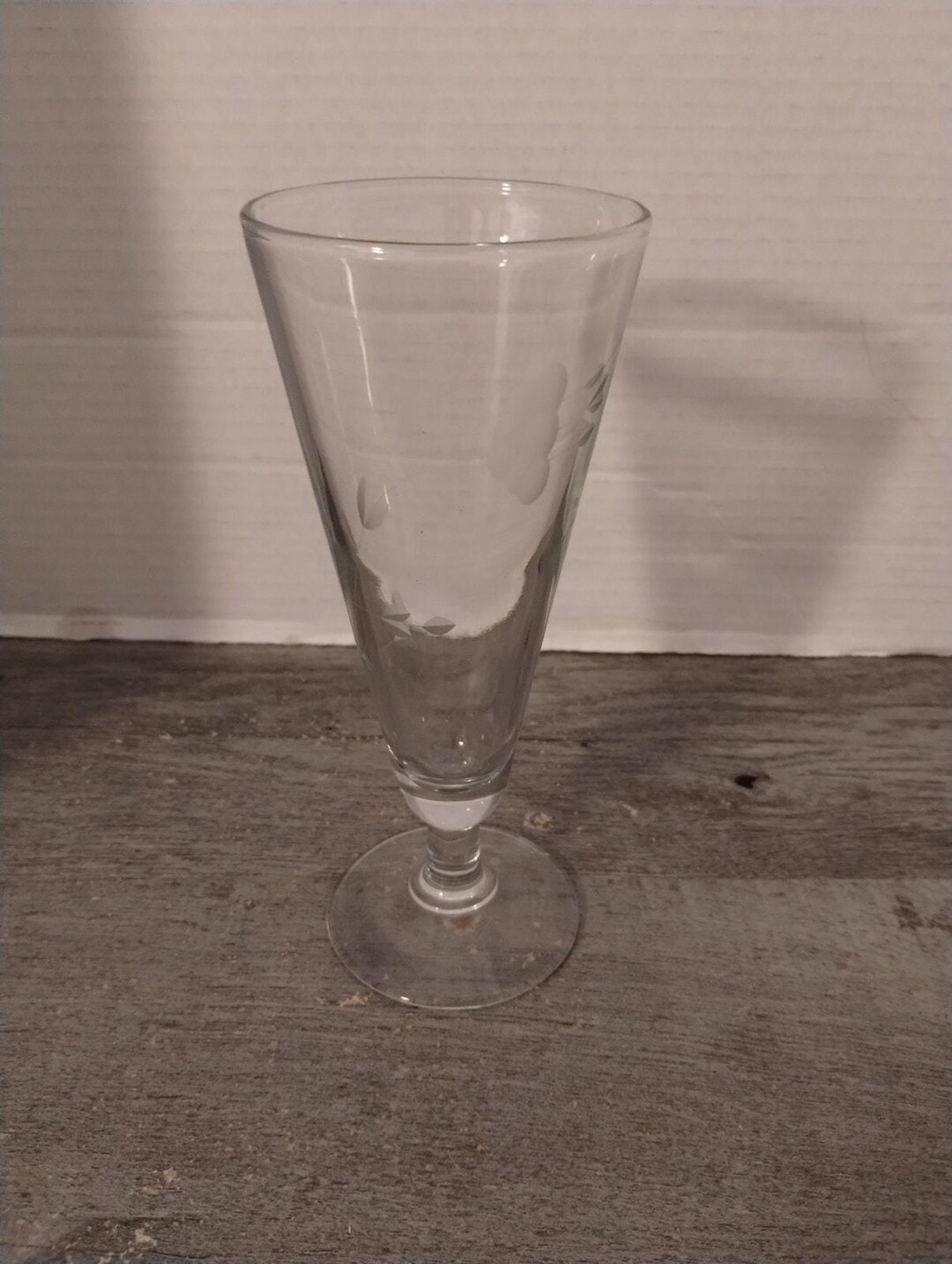 Princess House Heritage Cut Floral Etched Footed Pilsner Beer Glass - Etsy