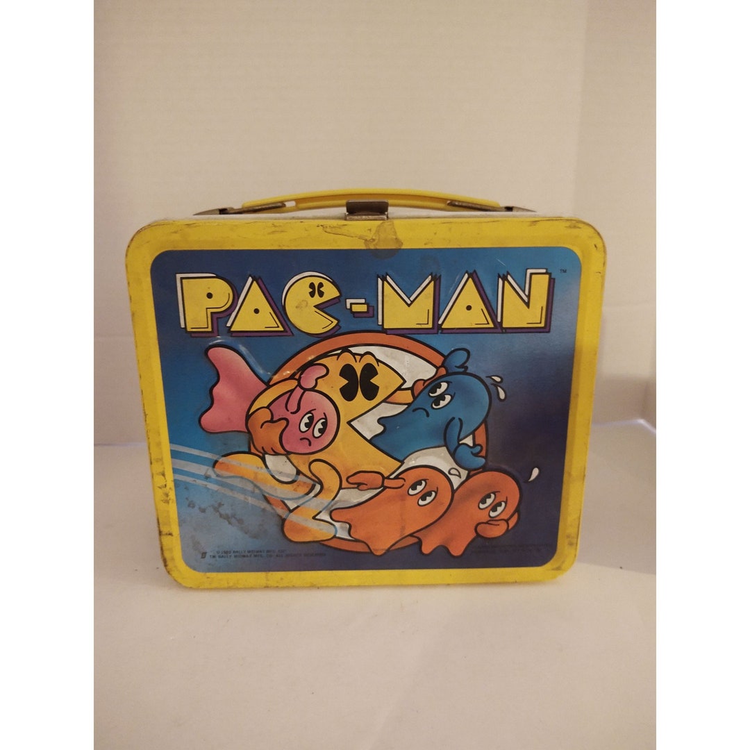 Pac-man Metal Lunch Box With Thermos 1980 Pacman - Etsy