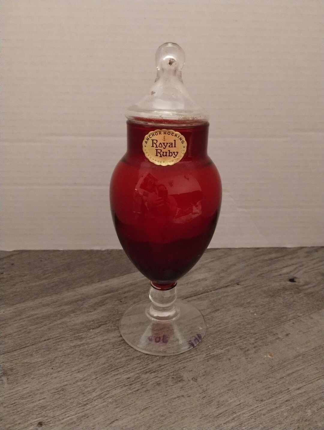 Anchor Hocking Apothecary Royal Ruby Jar Circus Tent Top 8.5”vintage - Etsy