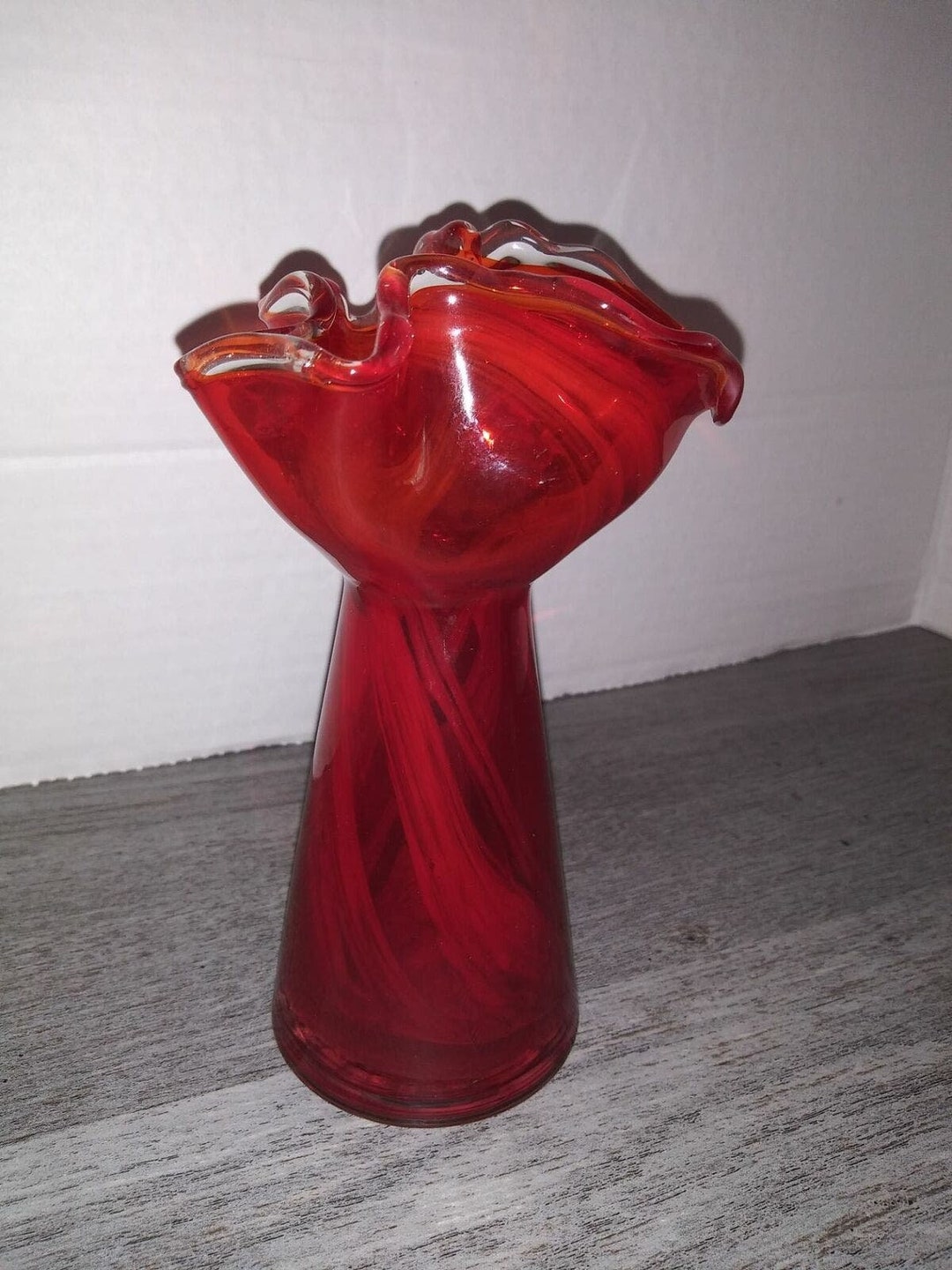 6" Mid Century Art Glass Vase by Lefton - Etsy