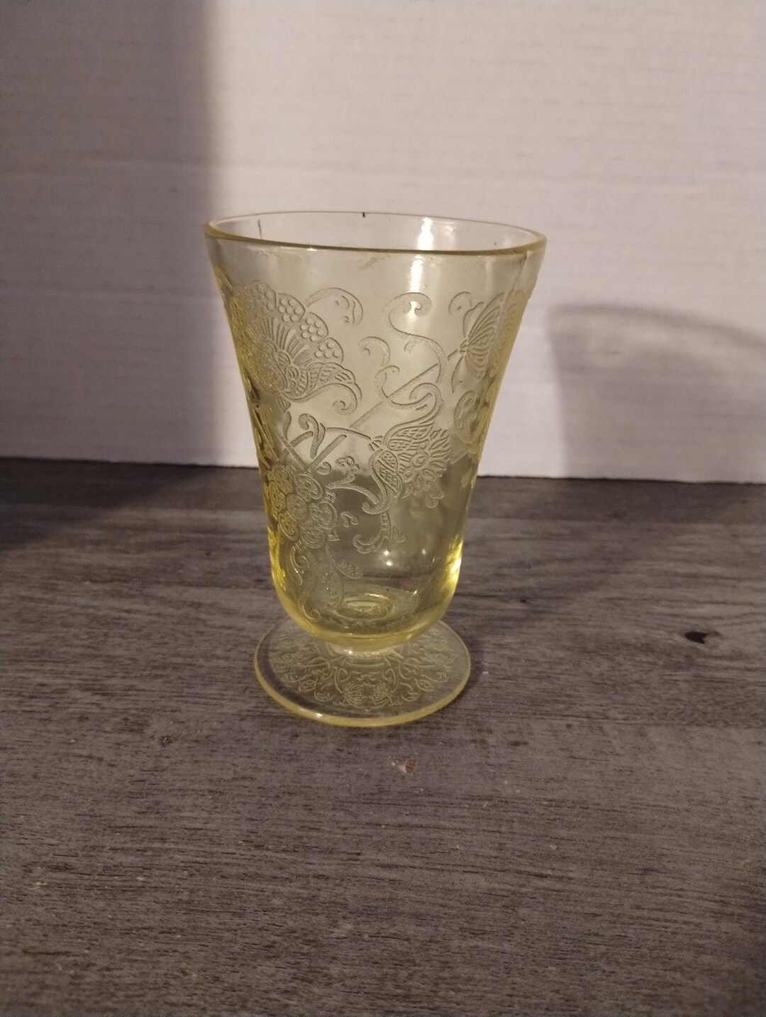Hazel Atlas Florentine 2 Poppy Topaz Yellow Footed Tumbler - Etsy