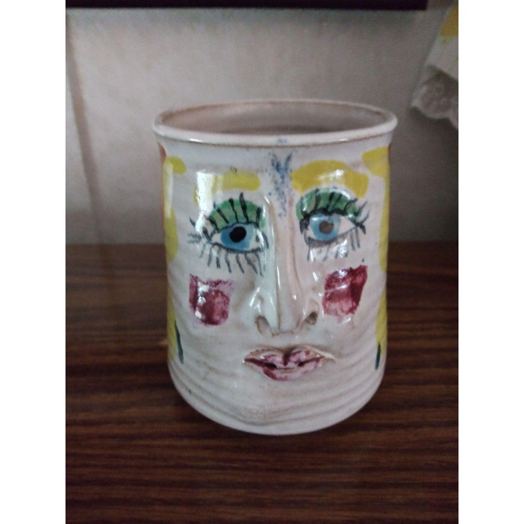 Art Pottery Funny Face Mug - Etsy