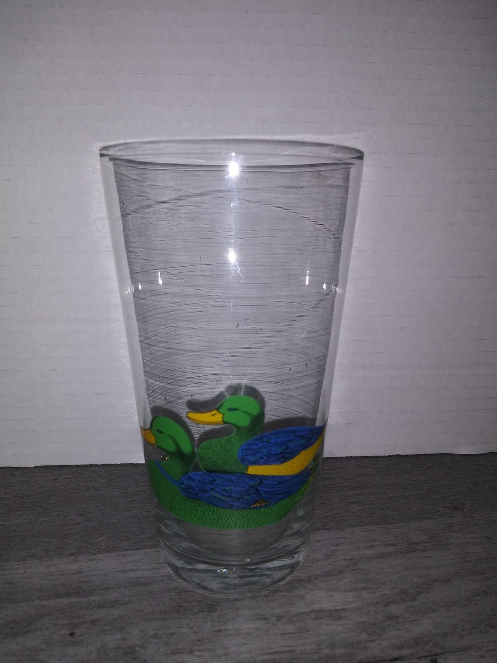 Green, Blue, and Yellow Duck Drinking Glass - Etsy