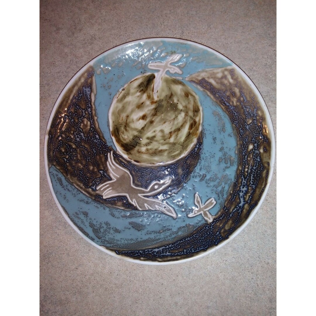 Vintage Ling Chi Jinzhou Painted Pottery / China Plate W Hanger 10” - Etsy