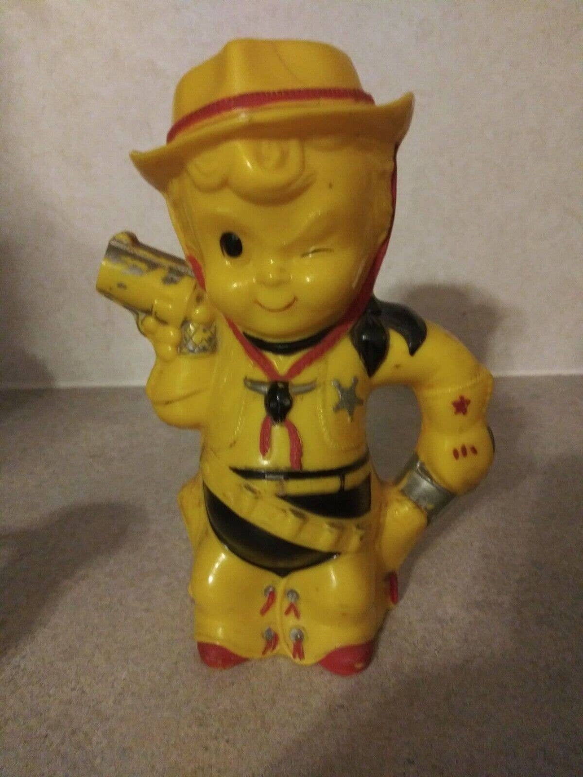 Aladdin Lil' Cowboy Little Western Boy Yellow Plastic Milk Pitcher W ...