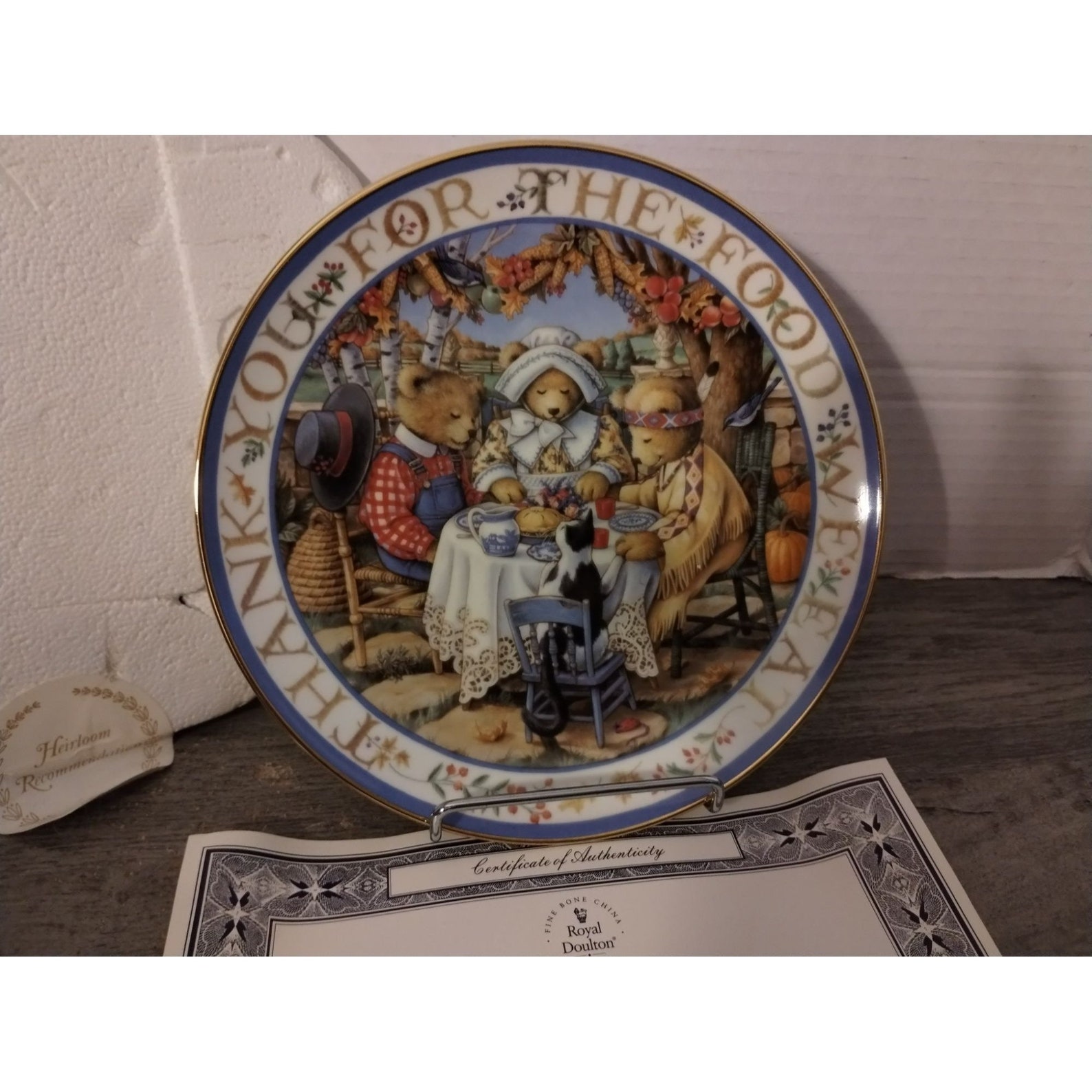 Royal Doulton Fine Bone China Teddy Bear Plate Thankful Teddies Limited ...