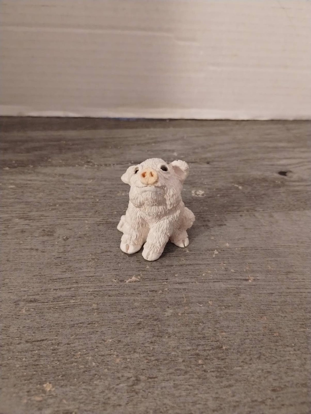 STONE CRITTER LITTLES Figurine Adorable White Pig Collectable 2" - Etsy