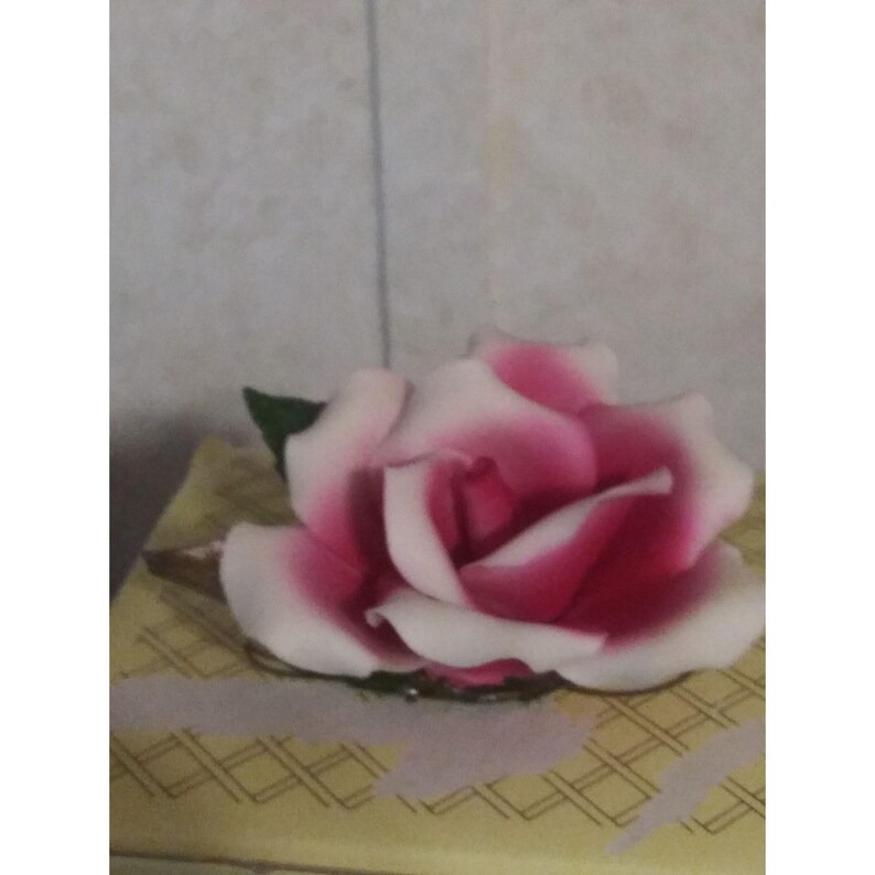 Vintage FABAR Capodimonte Porcelain red Rose Flower MIB - Etsy