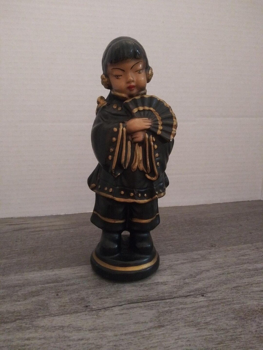 Black and Gold 8" Asian Girl Figure - Etsy