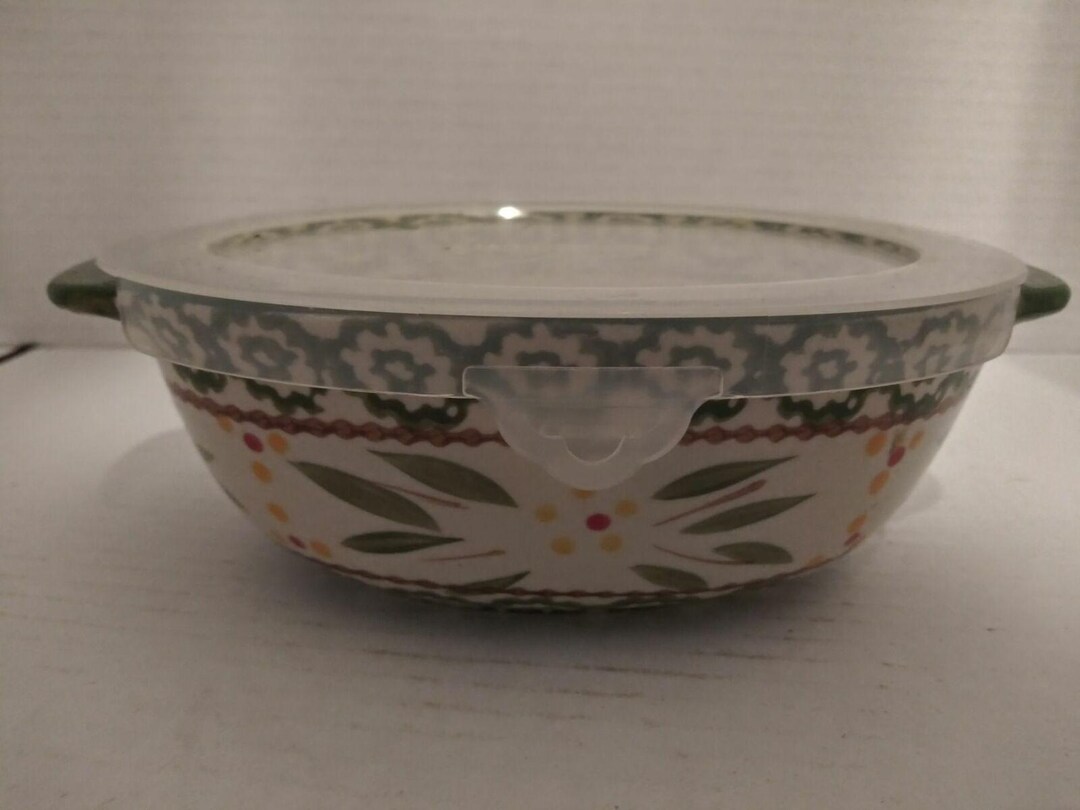 Temp-tations Tara Ovenware Old World Oval Casserole Dish 0.5QT W Cover ...