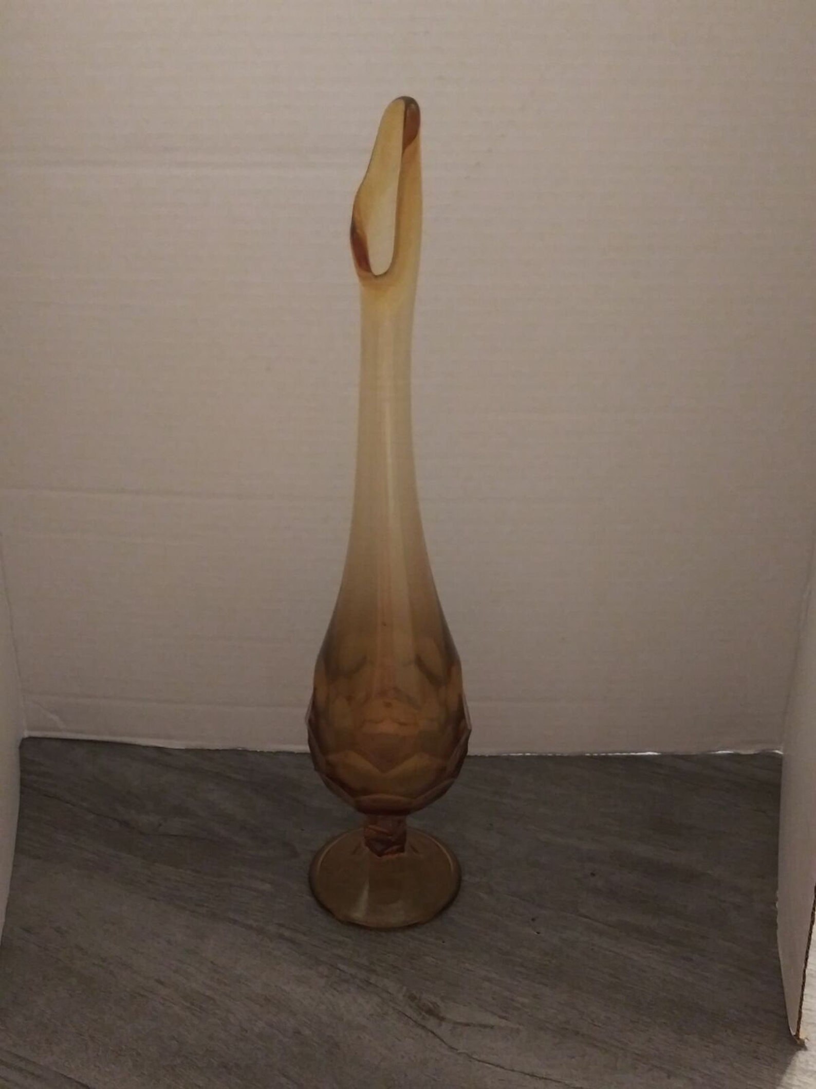 Amber Diamond Thumbprint Pedestal Fenton Stretch Glass Bud Vase - Etsy