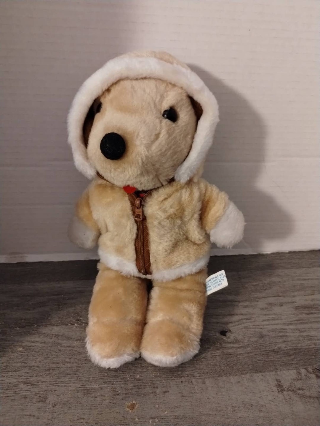 Avon Interpur Puppy Dog Brown Tan Vintage Zipper Jacket Plush Stuffed ...