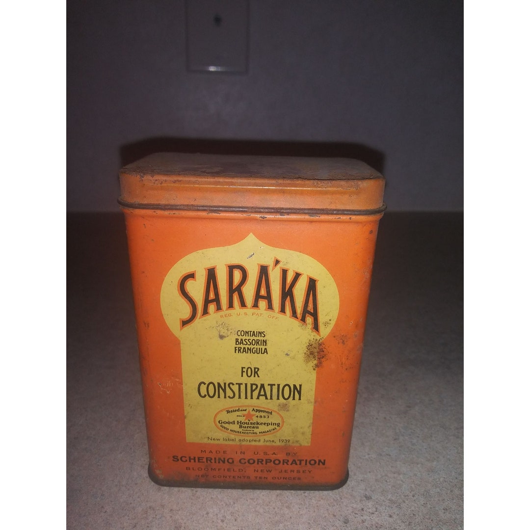 Vintage Saraka for Habitual Constipation Advertising Tin 10 Oz EMPTY - Etsy
