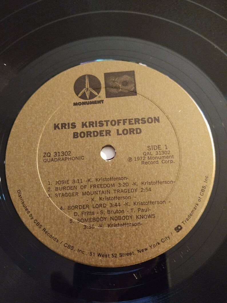 COUNTRY Kris Kristofferson Border Lord LP (1972) Monument KZ 31302 - Etsy