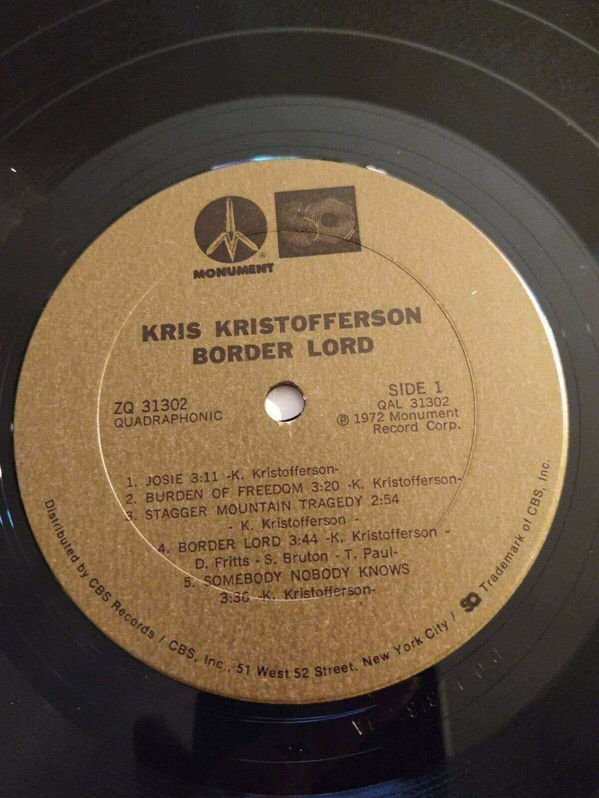 COUNTRY Kris Kristofferson Border Lord LP 1972 Monument KZ 31302 - Etsy