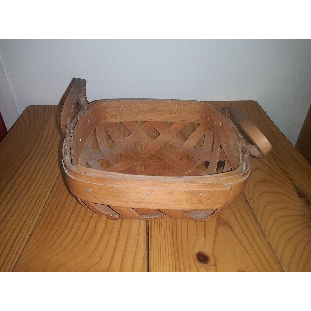6" HENN Basket Double Leather Handles - Etsy