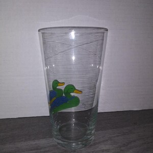 Green, Blue, and Yellow Duck Drinking Glass - Etsy