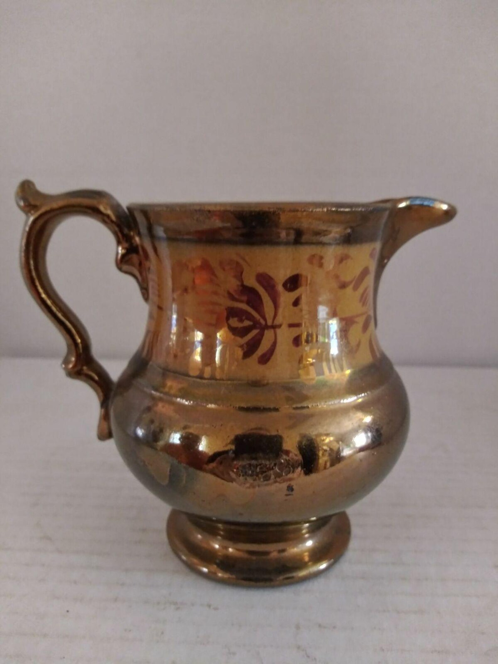 Antique Copper Lusterware Pitcher Creamer 4 Inches Tall - Etsy