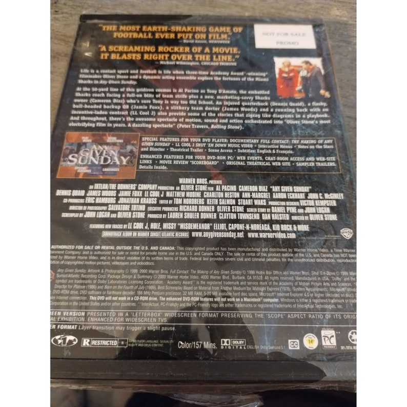 Any Given Sunday Special Edition Director's Cut DVD - Etsy