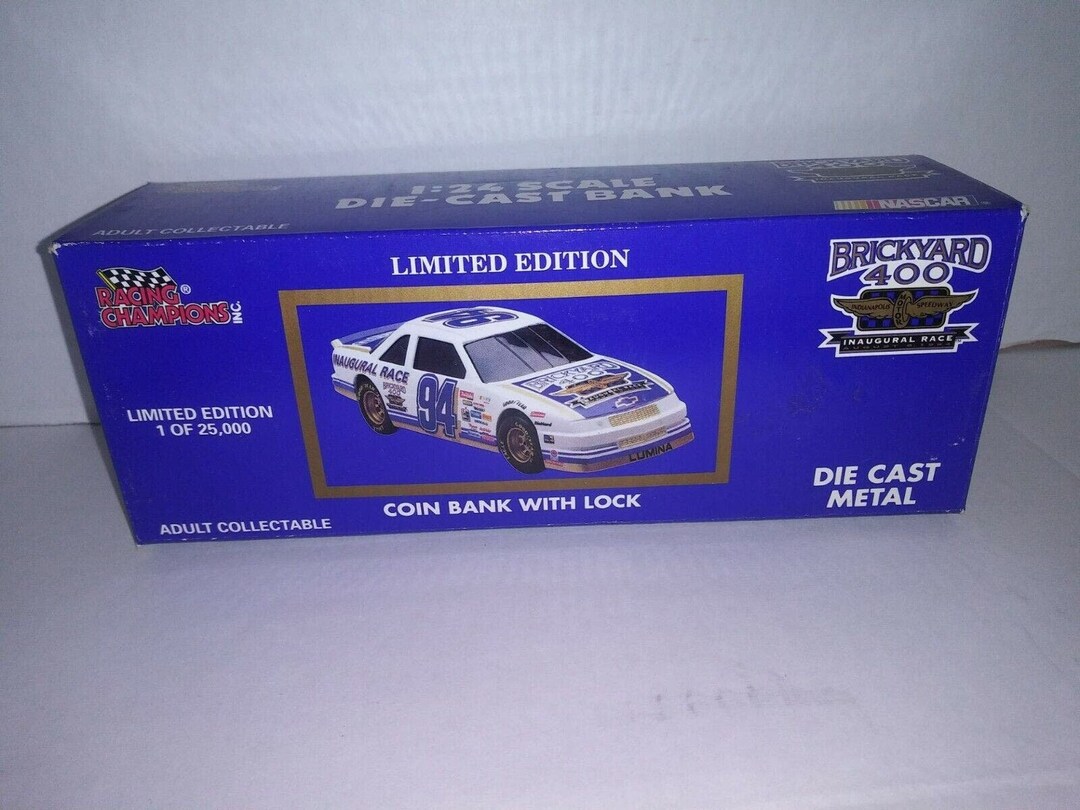 Nascar Limited Edition Race Car Bank Brickyard 400 Inaugural Racing ...