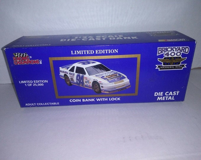 Nascar Limited Edition Race Car Bank Brickyard 400 Inaugural Racing ...