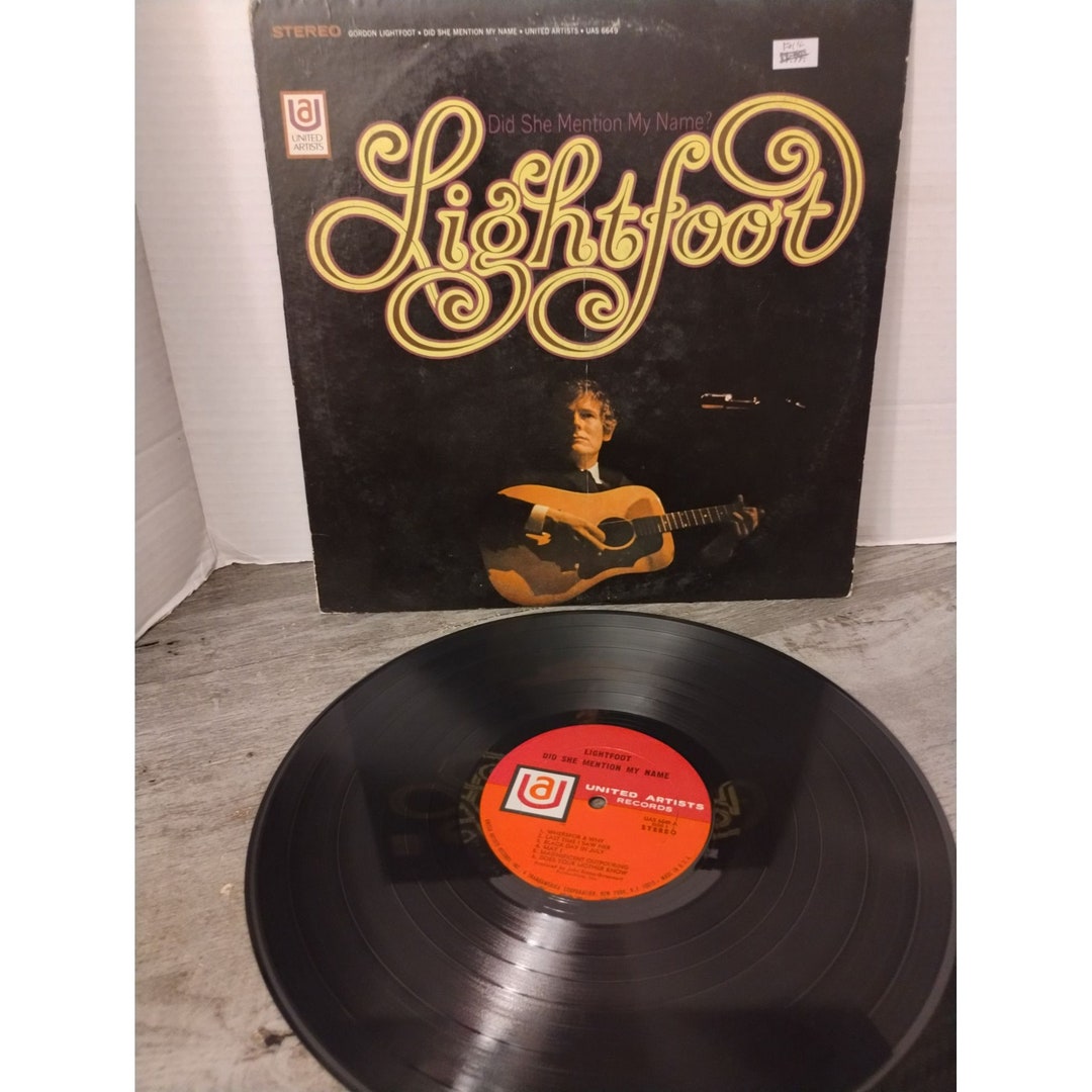 GORDON LIGHTFOOT "did She Mention My Name?" 1968 (UA/UAS6649 - Etsy
