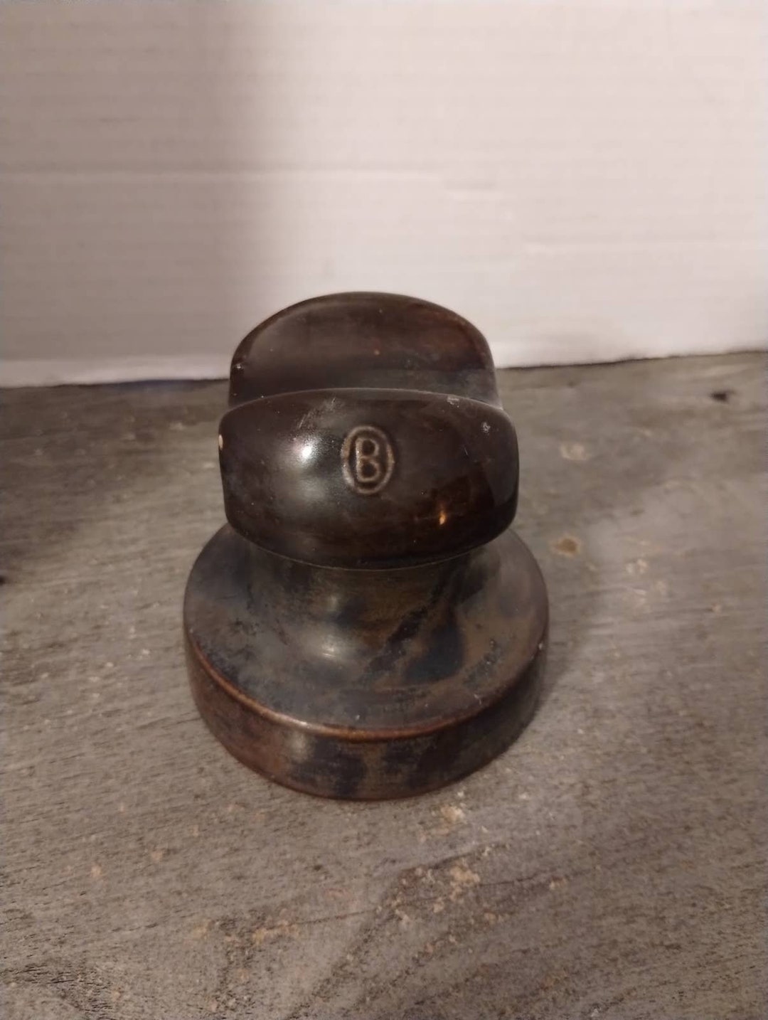 Vintage Power Line Electrical Porcelain Ceramic Brown Insulator B ...