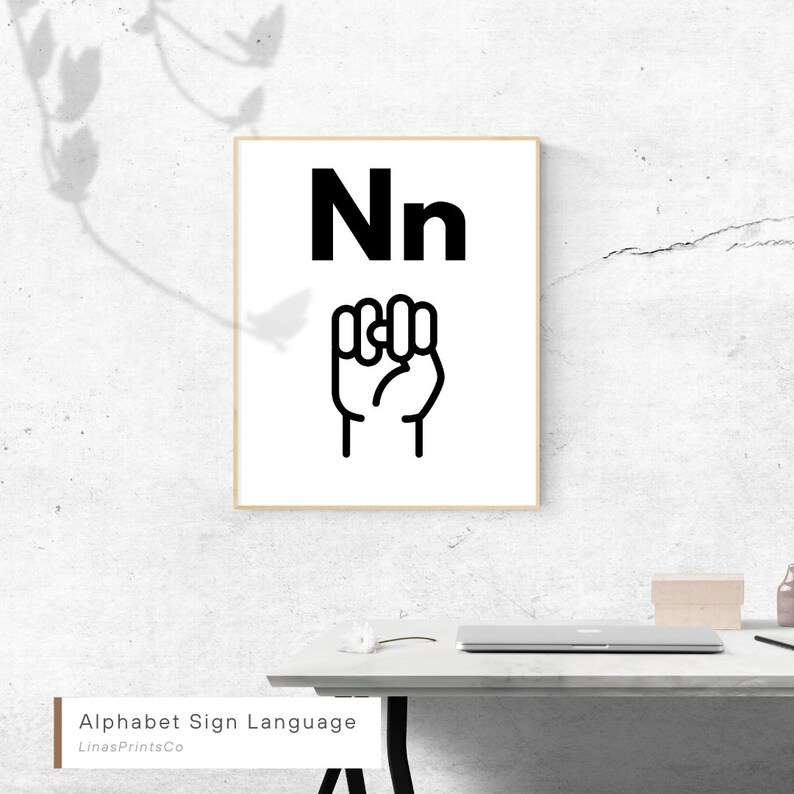ASL Alphabet Posters, Minimal Alphabet, Simple Sign Language - Etsy