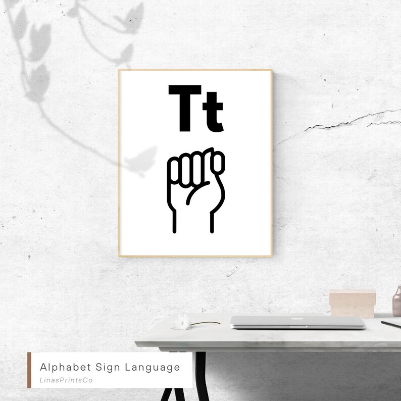 ASL Alphabet Posters, Minimal Alphabet, Simple Sign Language - Etsy