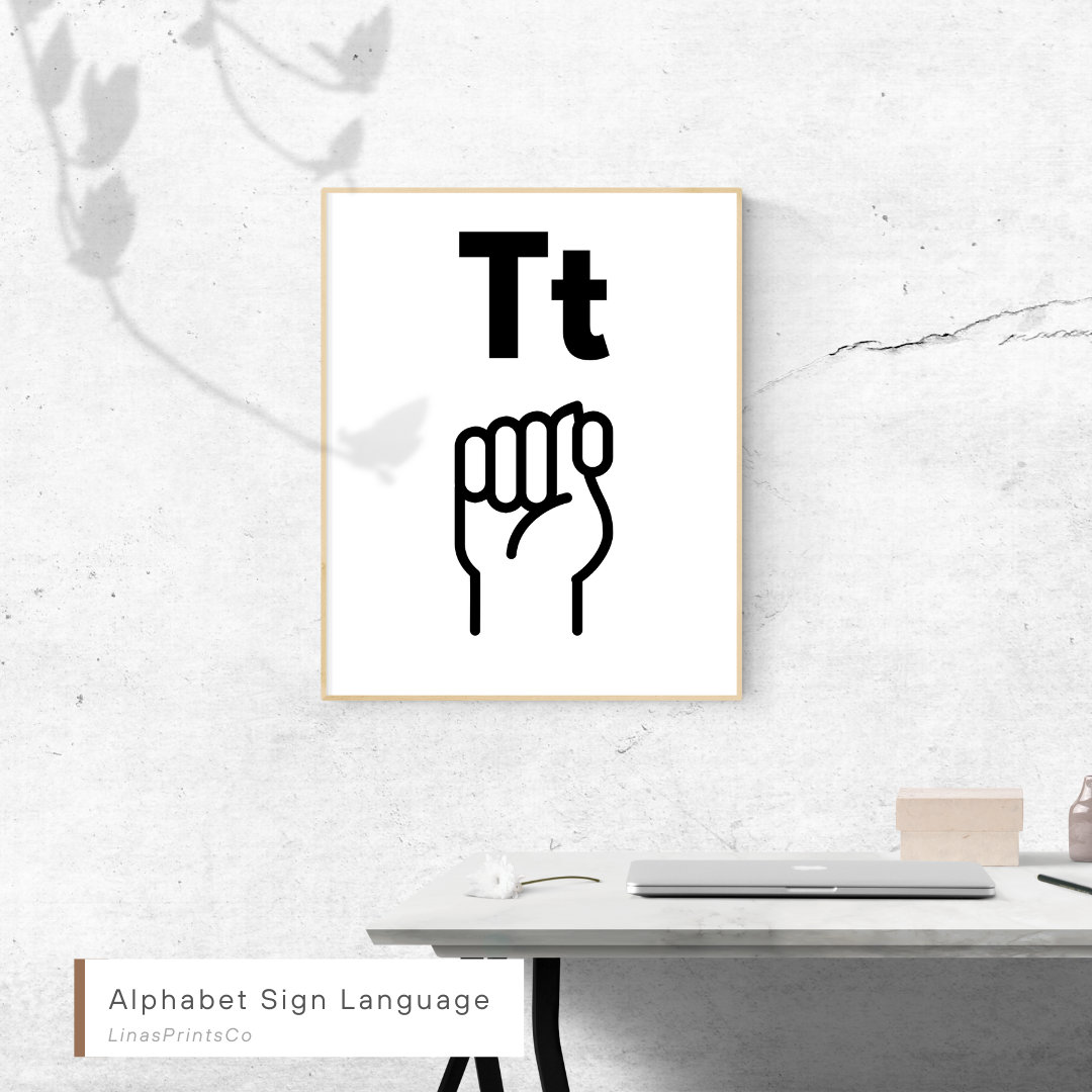 ASL Alphabet Posters, Minimal Alphabet, Simple Sign Language - Etsy