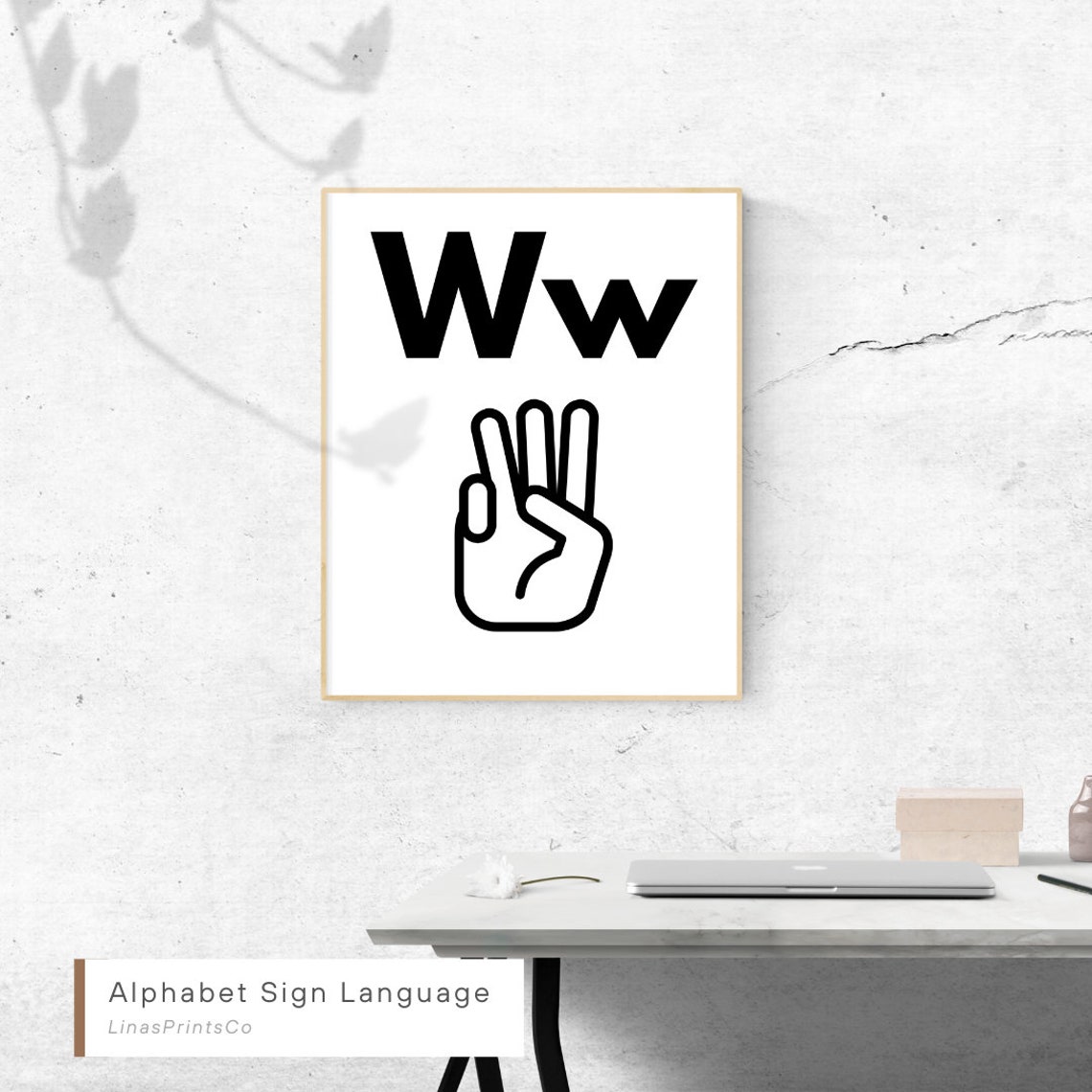 ASL Alphabet Posters, Minimal Alphabet, Simple Sign Language - Etsy