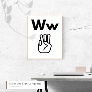 ASL Alphabet Posters, Minimal Alphabet, Simple Sign Language - Etsy