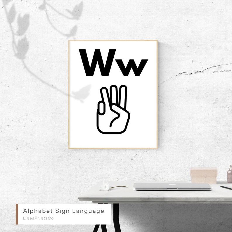 ASL Alphabet Posters, Minimal Alphabet, Simple Sign Language - Etsy