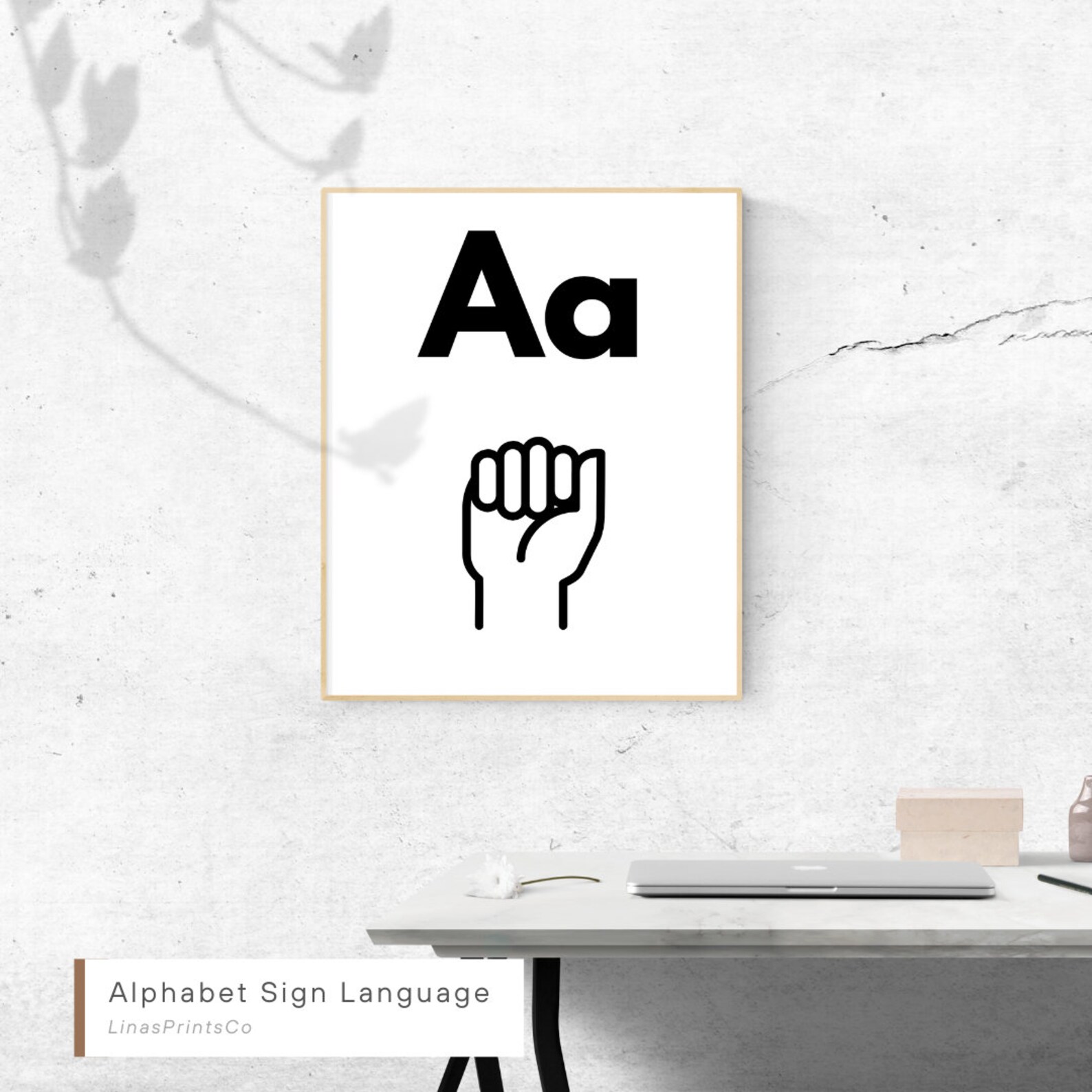 ASL Alphabet Posters, Minimal Alphabet, Simple Sign Language - Etsy