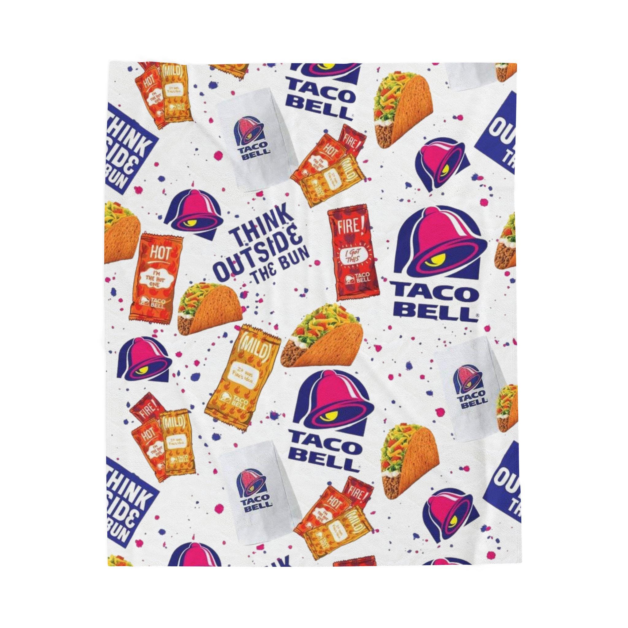 Taco Bell Blanket, Mexican Food Throw, Fast Food Couch Blanket, Foodie ...
