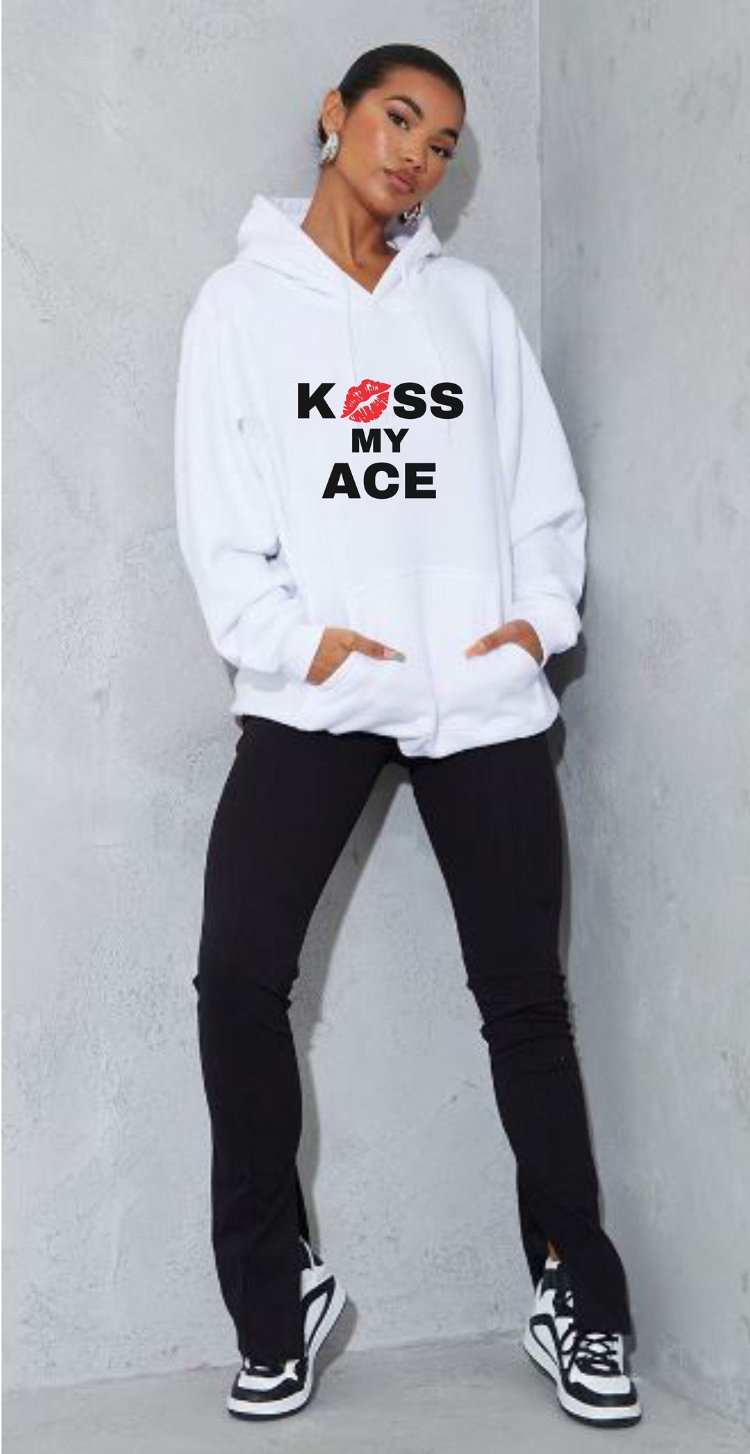 Kiss My Ace Hoodie, Long Sleeve White Shirt, Tennis Player Sweatshirt ...