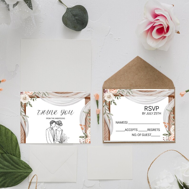 Wedding Invitation Template Set | Instant Download | Editable Wedding ...