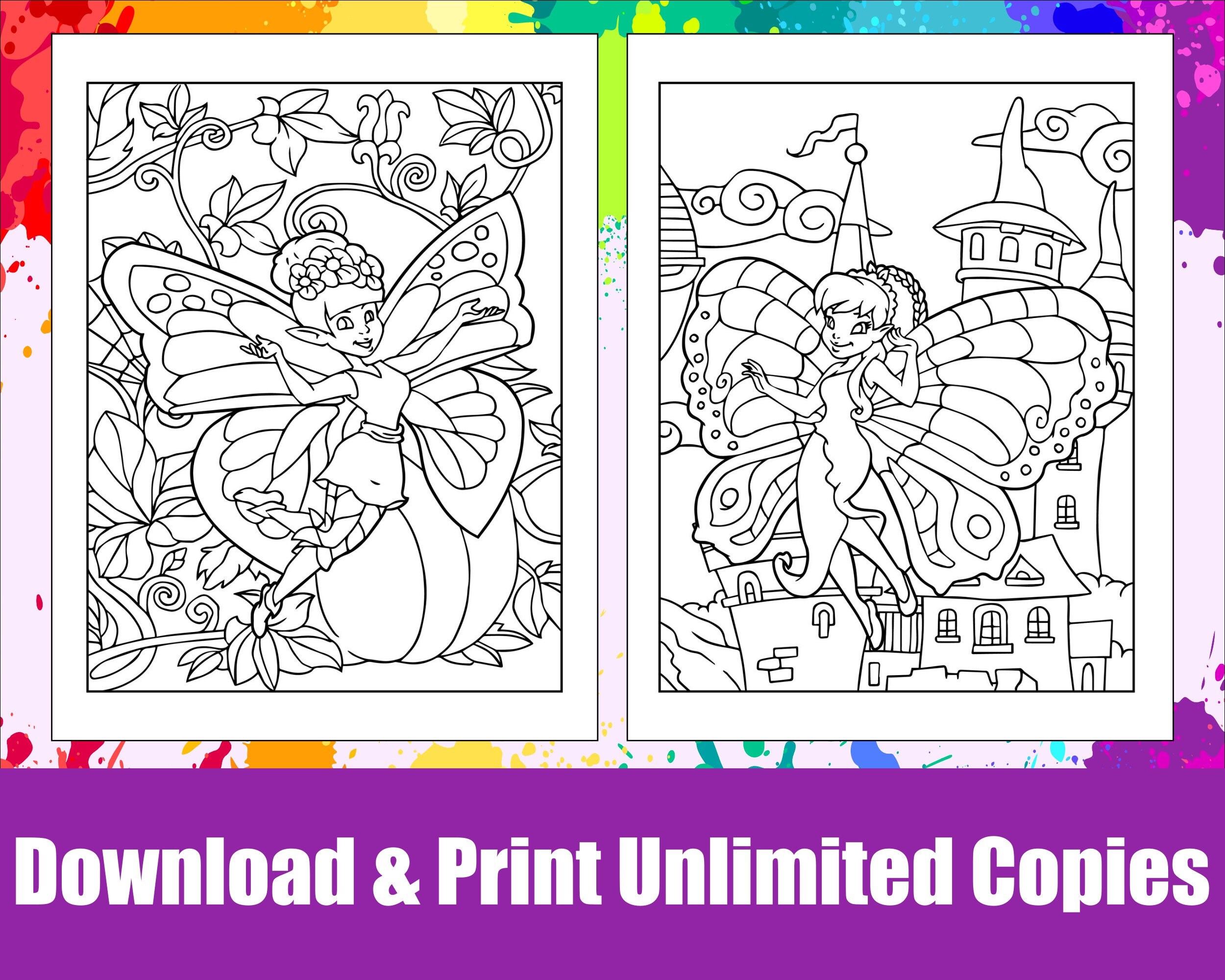 15 Super Cute Fairy Coloring Pages for Kids Printable, Fairy Colouring ...