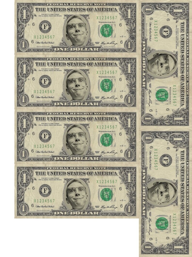 Birthday Bucks, Party Money, Dollar Bills With Your Face, Bride Bucks ...