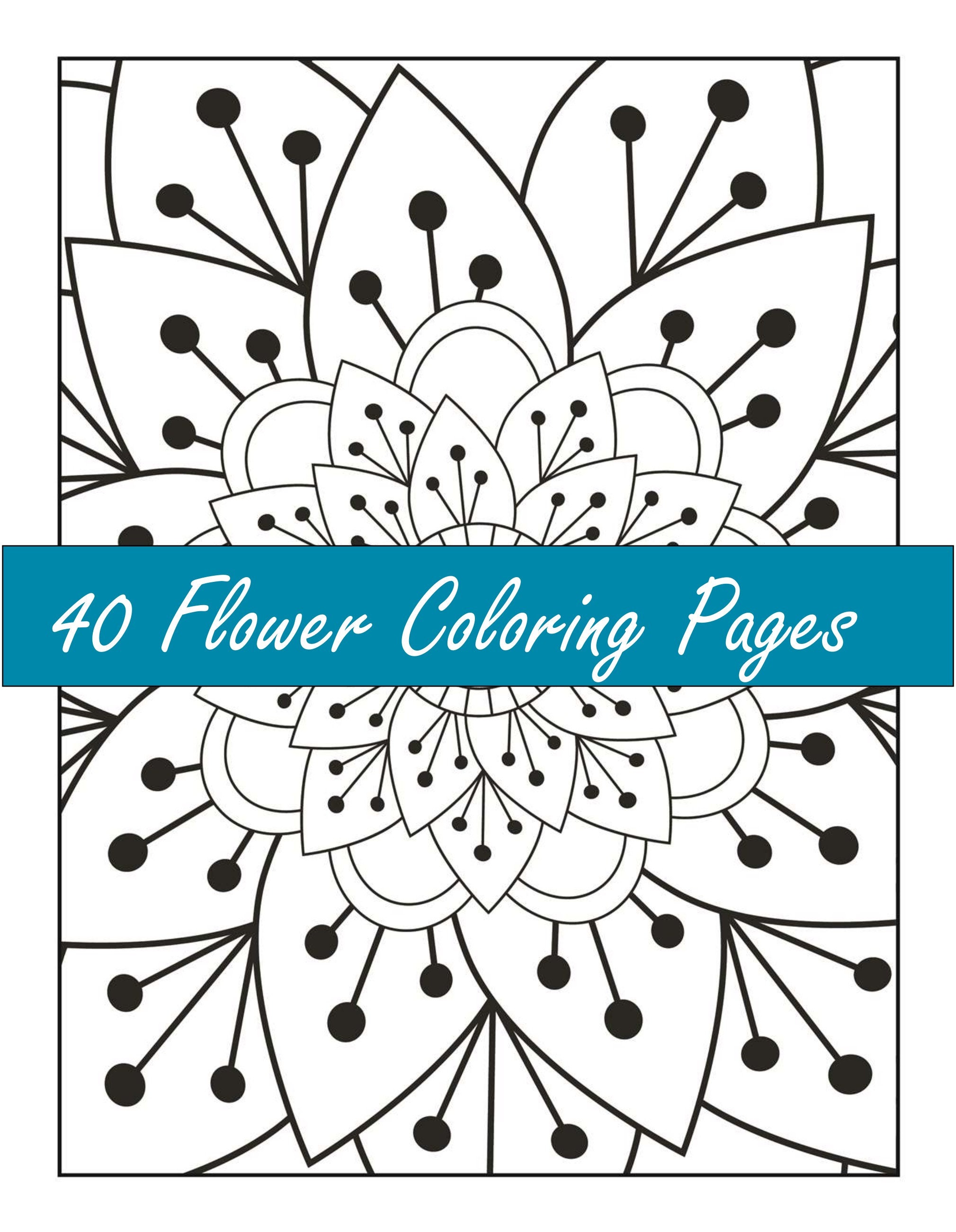 40 Mandala Flowers Coloring Pages for Adults Coloring Book - Etsy