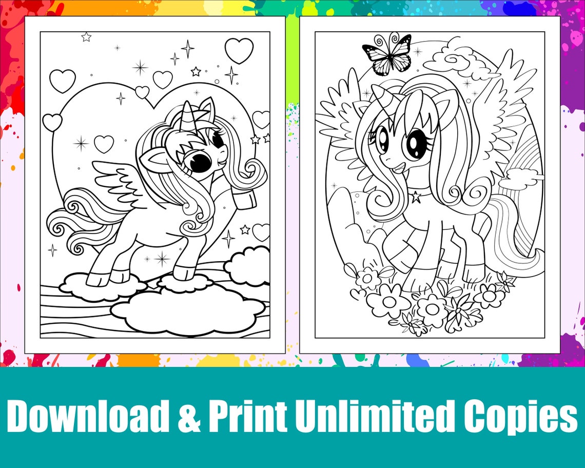 25 Super Cute Unicorn Coloring Pages for Kids Coloring Book Printable ...