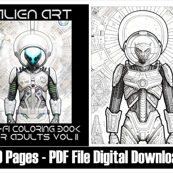 Scifi Coloring Book - Etsy
